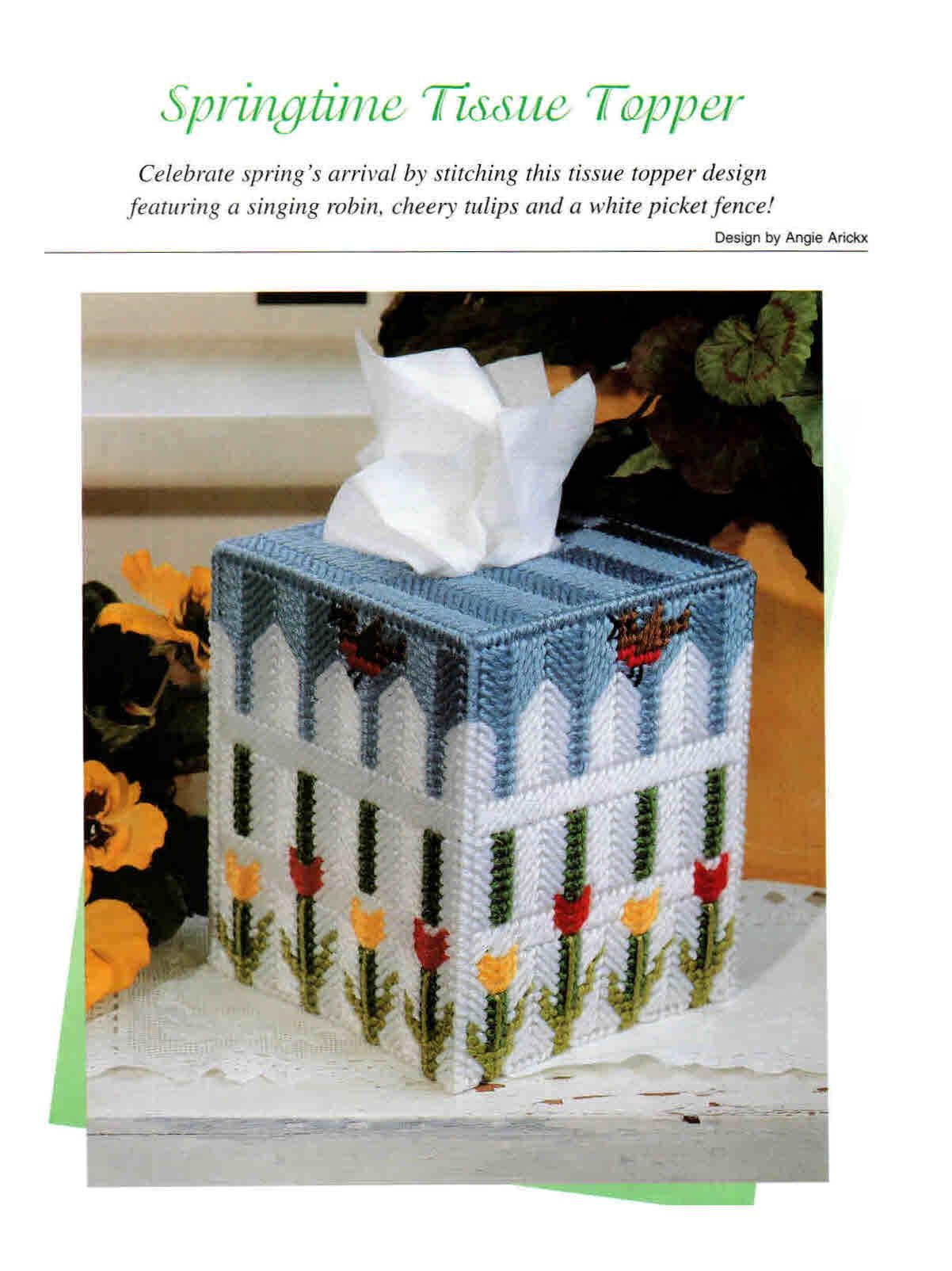 Springtime Plastic Canvas Tissue Topper PDF - Etsy
