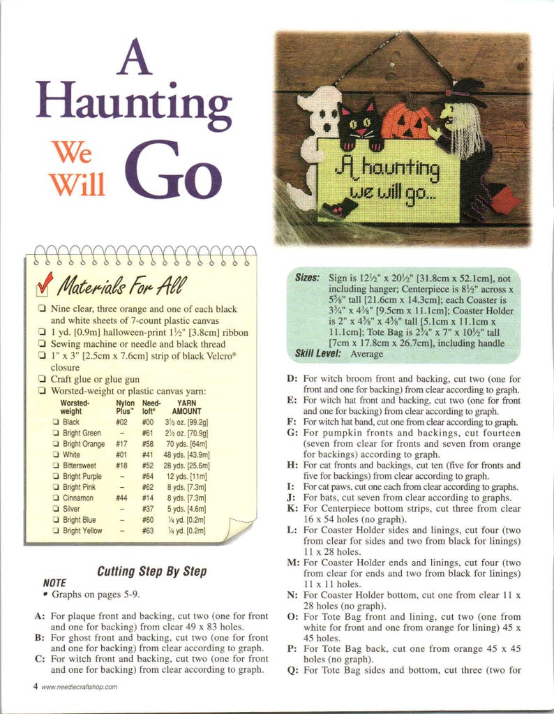 A Haunting We Will Go Plastic Canvas Pattern Book PDF - Etsy