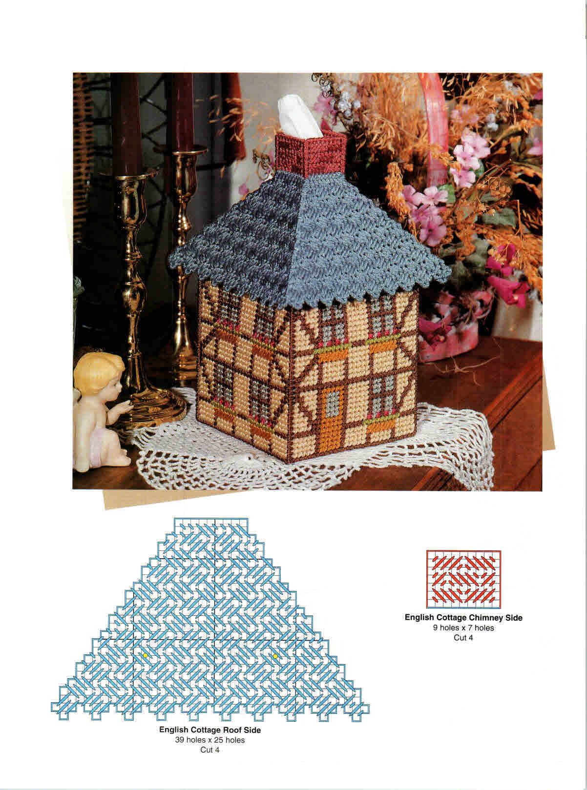 English Cottage Plastic Canvas Tissue Topper PDF - Etsy