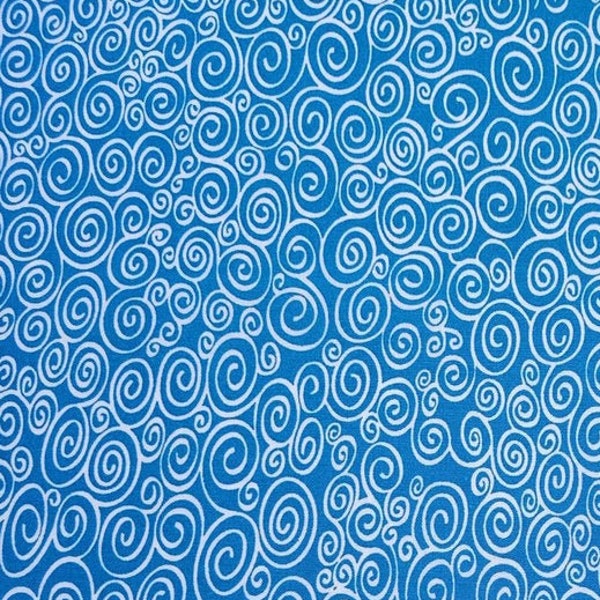 Blue Swirl Fabric - Etsy