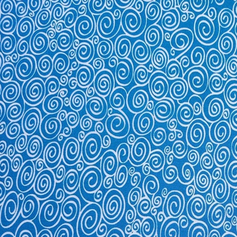 Blue Swirl Fabric - Etsy