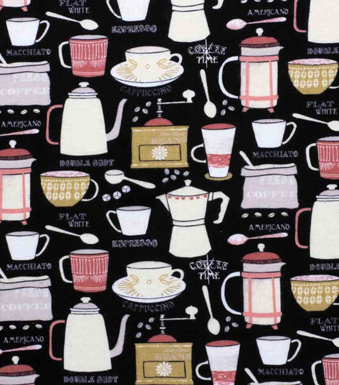 Coffee Time 100% Cotton Super Snuggle Flannel Fabric in Fat - Etsy