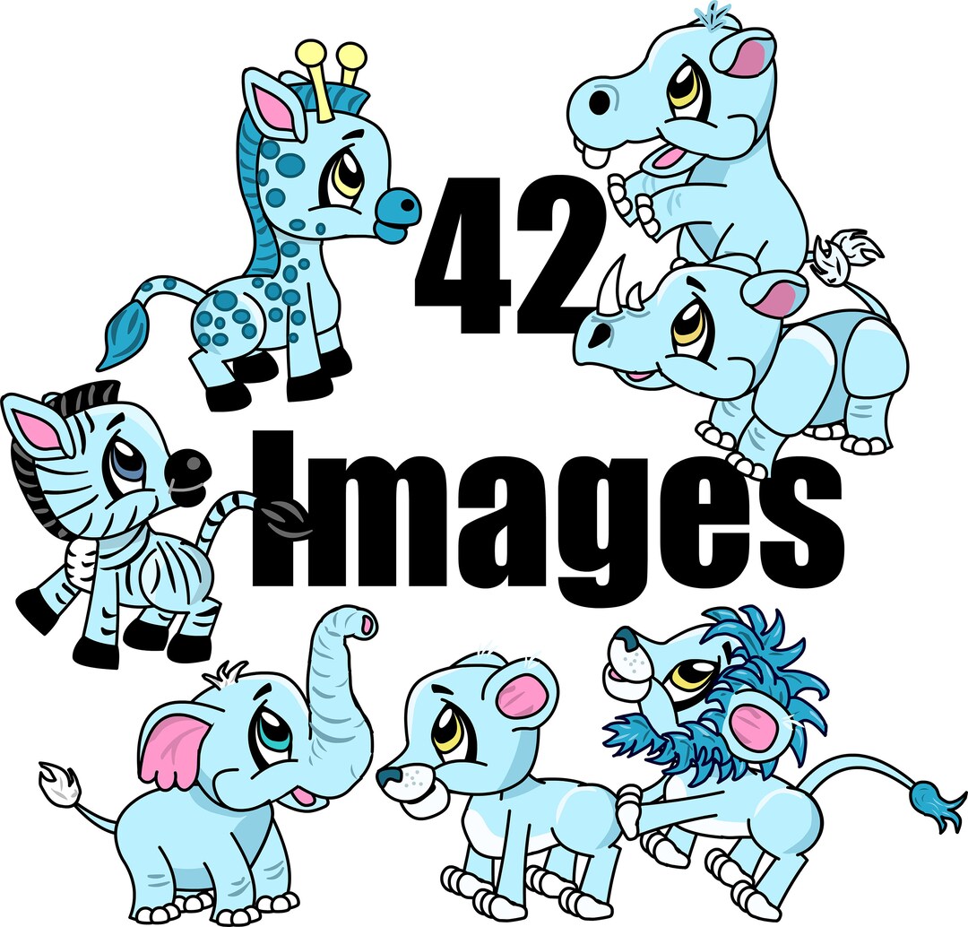 INSTANT DOWNLOAD Baby Boy Safari Animal Set Digital Wall Art - Etsy