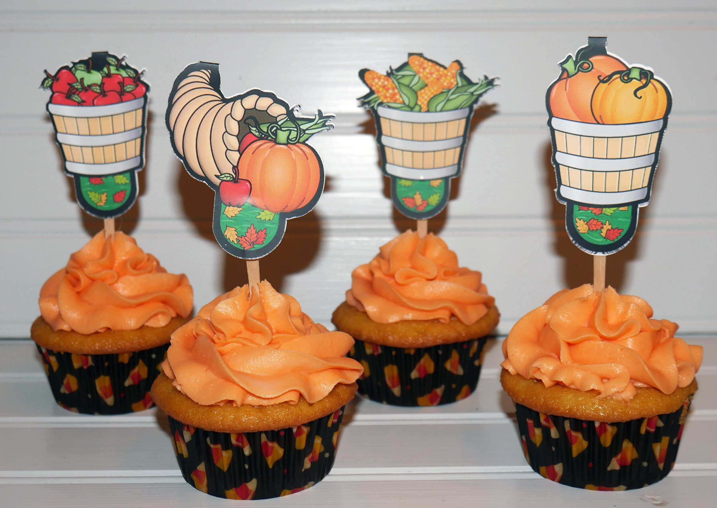 Harvest Standees Table Decor, Cupcake Toppers, Gift Box, - Instant ...