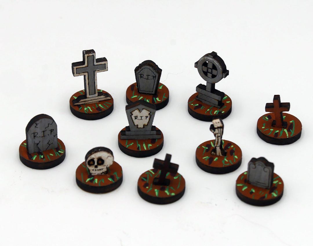 Gravestone Standee Set Unfinished Wood Ready to Paint and Play! 28mm ...