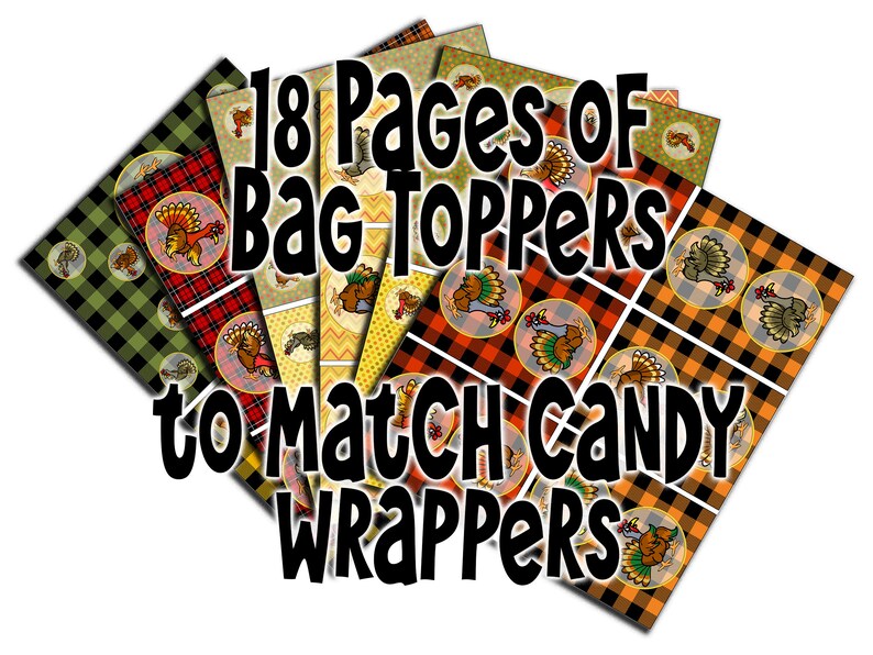 INSTANT DOWNLOAD Turkey Thanksgiving Goodie Bag Toppers - Etsy