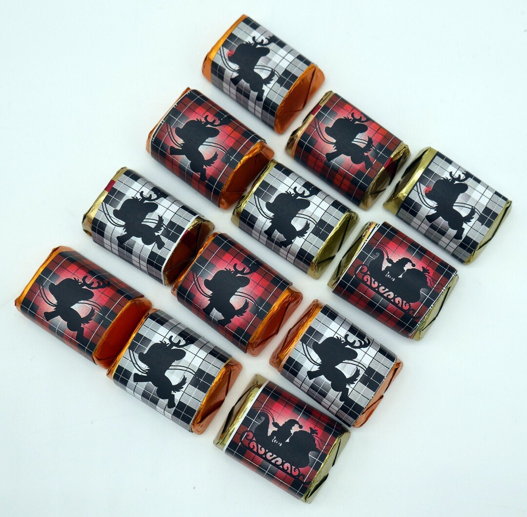 Sleigh and Reindeer Silhouettes Nugget Labels and Bag Toppers, Candy ...