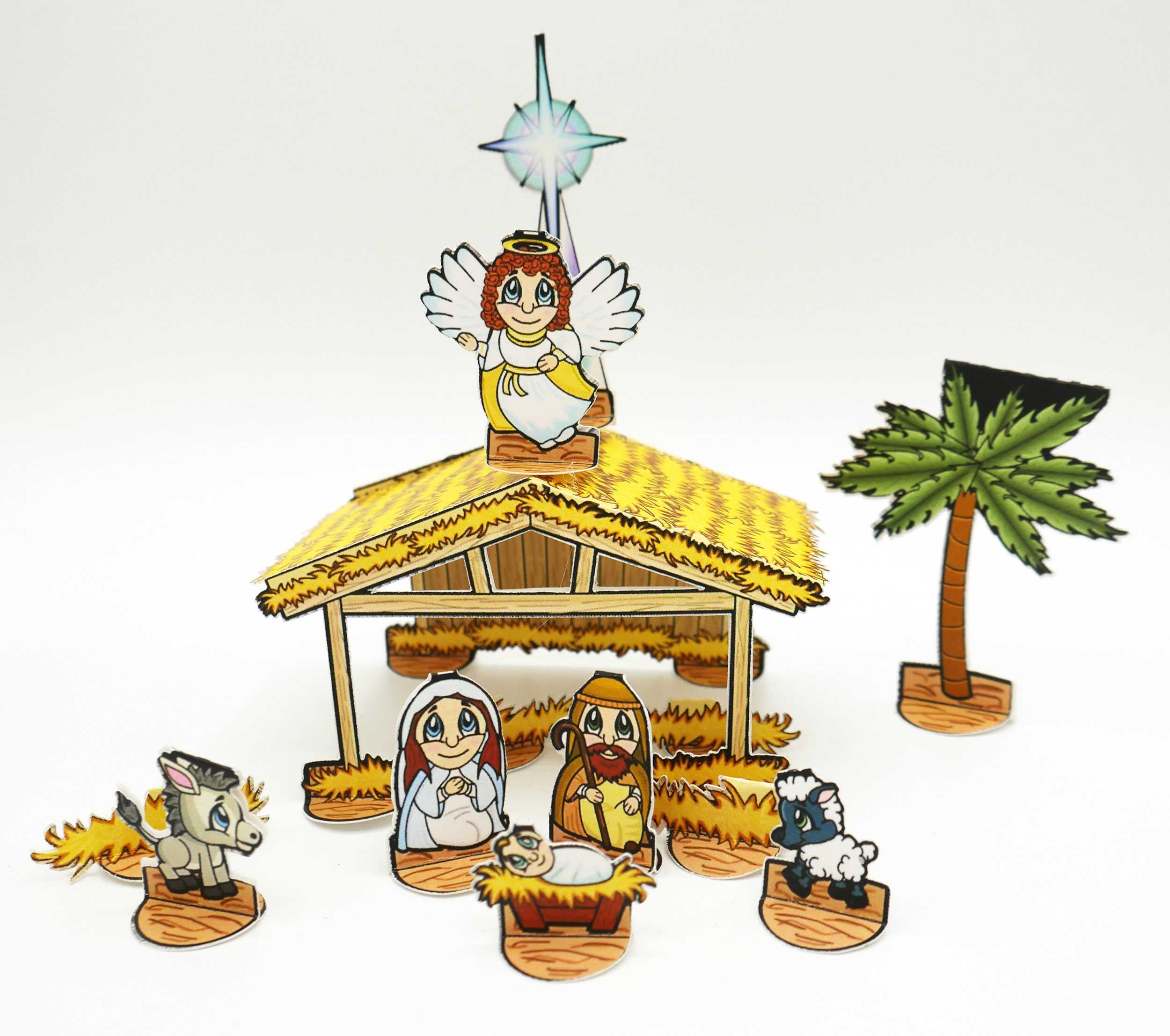 Paper Doll Nativity Playset Kids Craft Christmas Birth of | Etsy