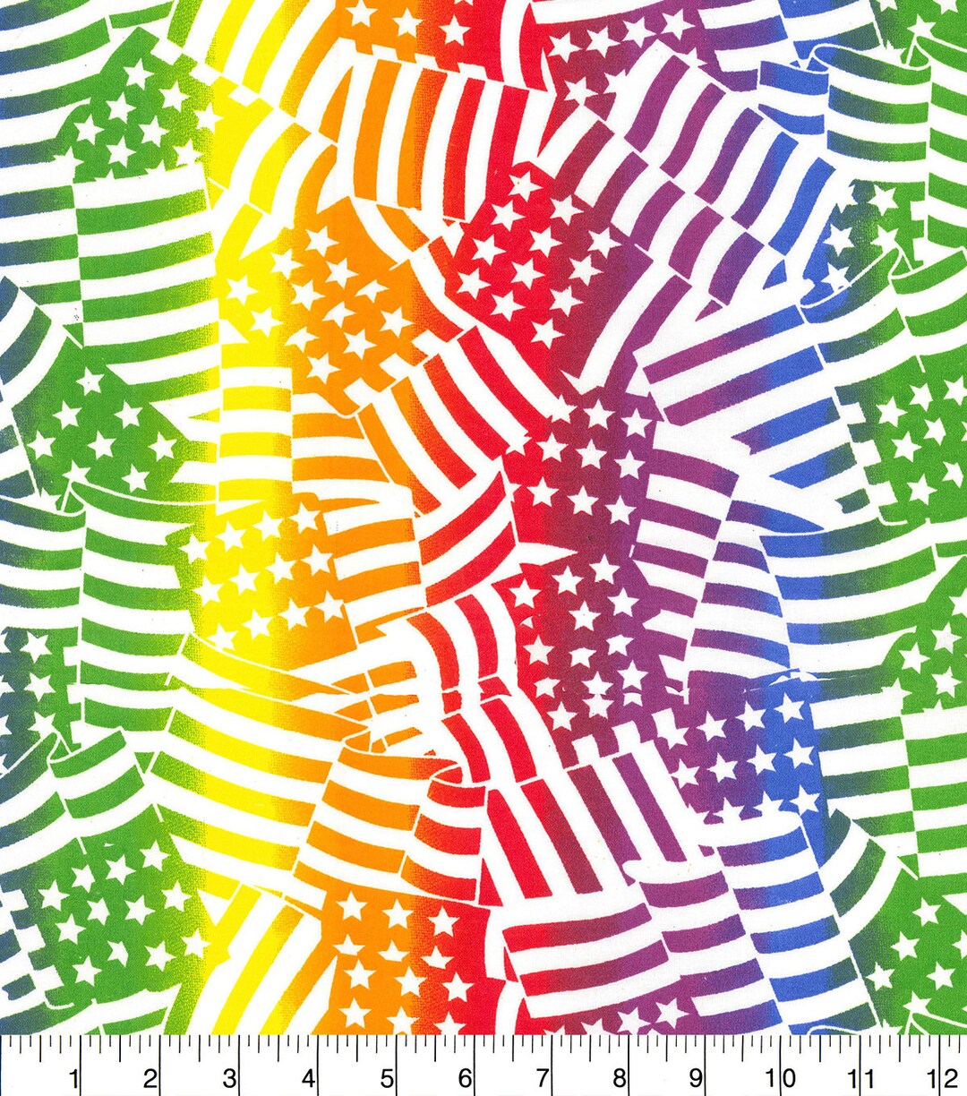 Ombre Rainbow Flag Fabric: 100% Cotton, Quilting & Crafts - Etsy