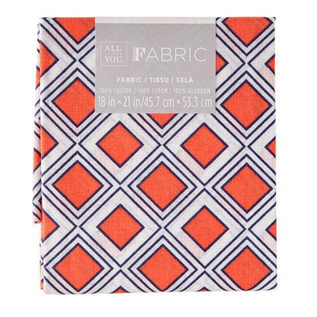 Orange Geometric Cotton Fabric Fat Quarter (18x21 Inches) - Etsy