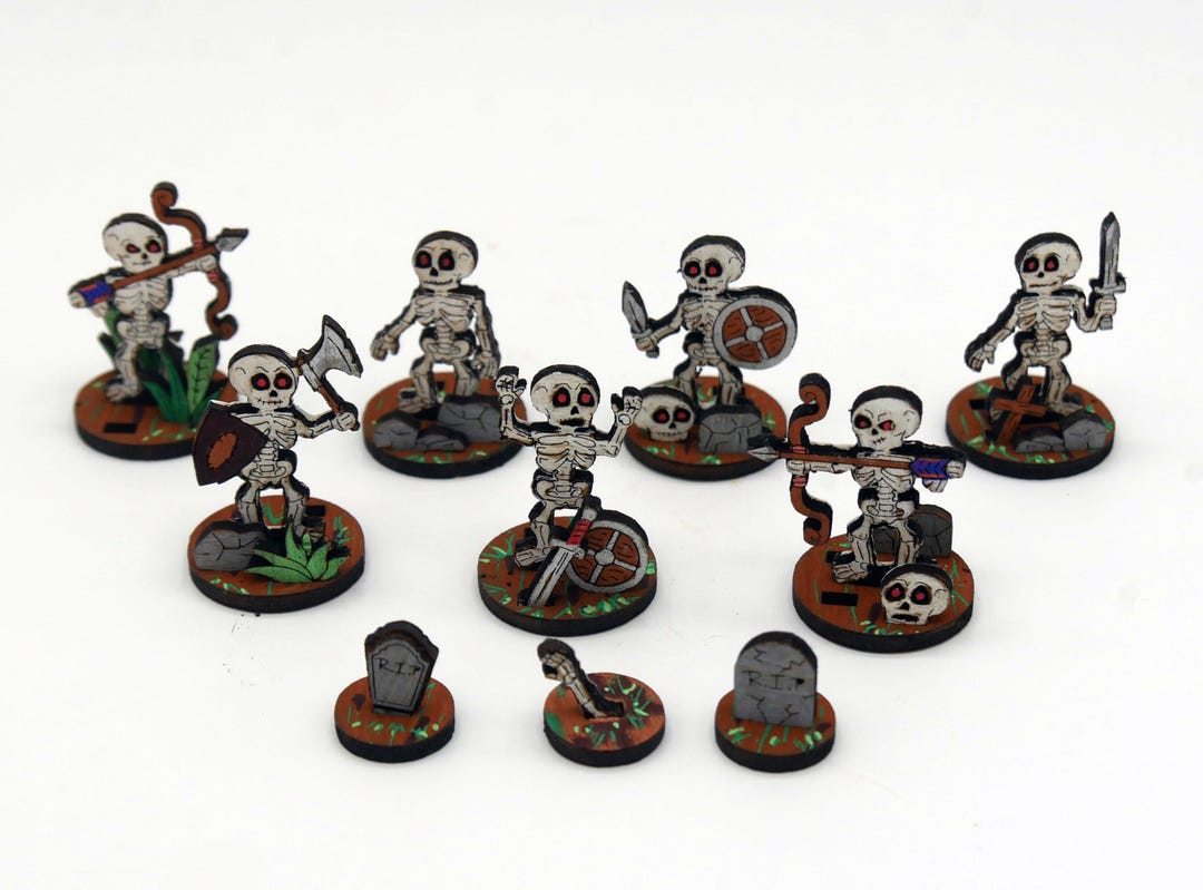 Skeleton Standee Set Unfinished Wood Ready to Paint and Play! 28mm ...