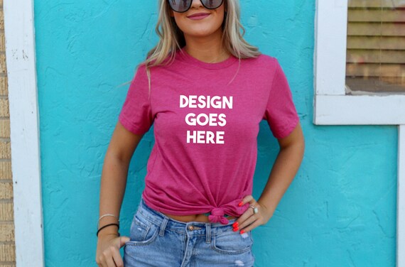 Art & Collectibles Prints Digital Prints Bella Canvas Heather Raspberry ...