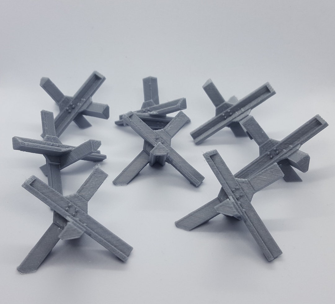 Tank Traps X10 | Scatter Terrain | 28mm Tabletop Terrain for Miniature ...