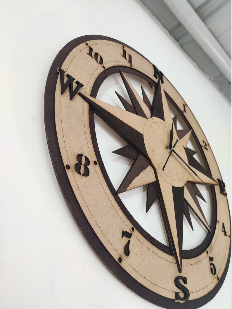 Compass Wall Clock | Etsy
