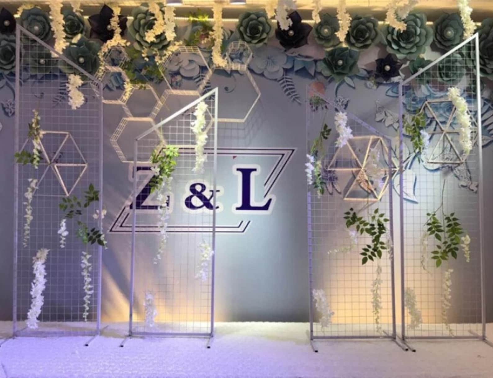 NEW. Metal Grid Screen Decoration Wedding Background white | Etsy