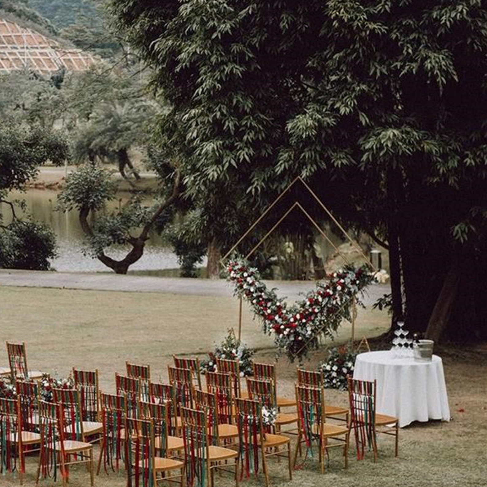 Diamond Wedding Iron Arch Wedding Geometry Arch Ceremony Wedding Arch ...
