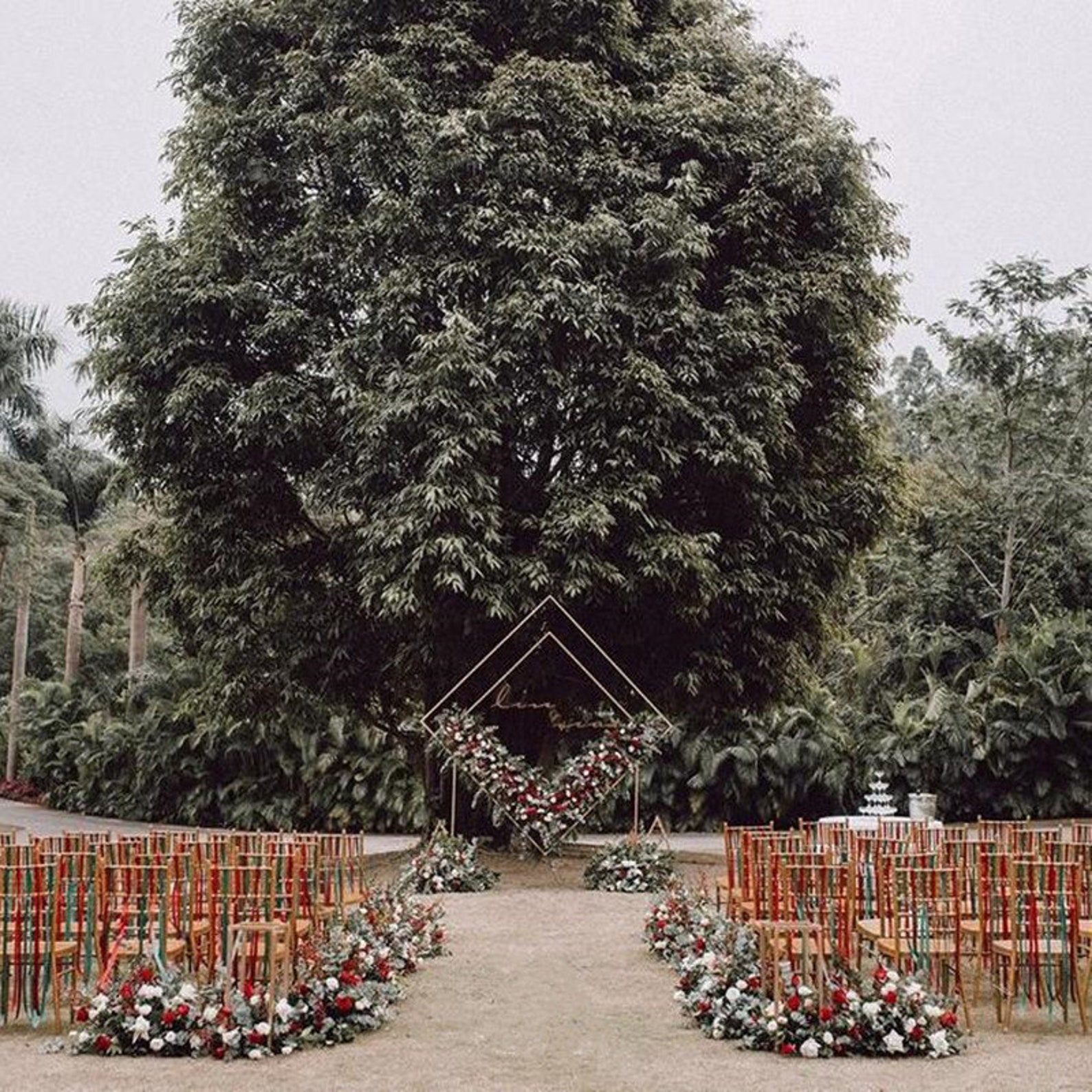 Diamond Wedding Iron Arch Wedding Geometry Arch Ceremony Wedding Arch ...