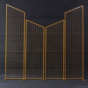 NEW. Metal Grid Screen Decoration Wedding Background (white, Gold Color ...