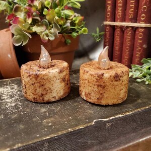 2 Primitive / Farmhouse Style Battery Operated Timer Tealights - Etsy