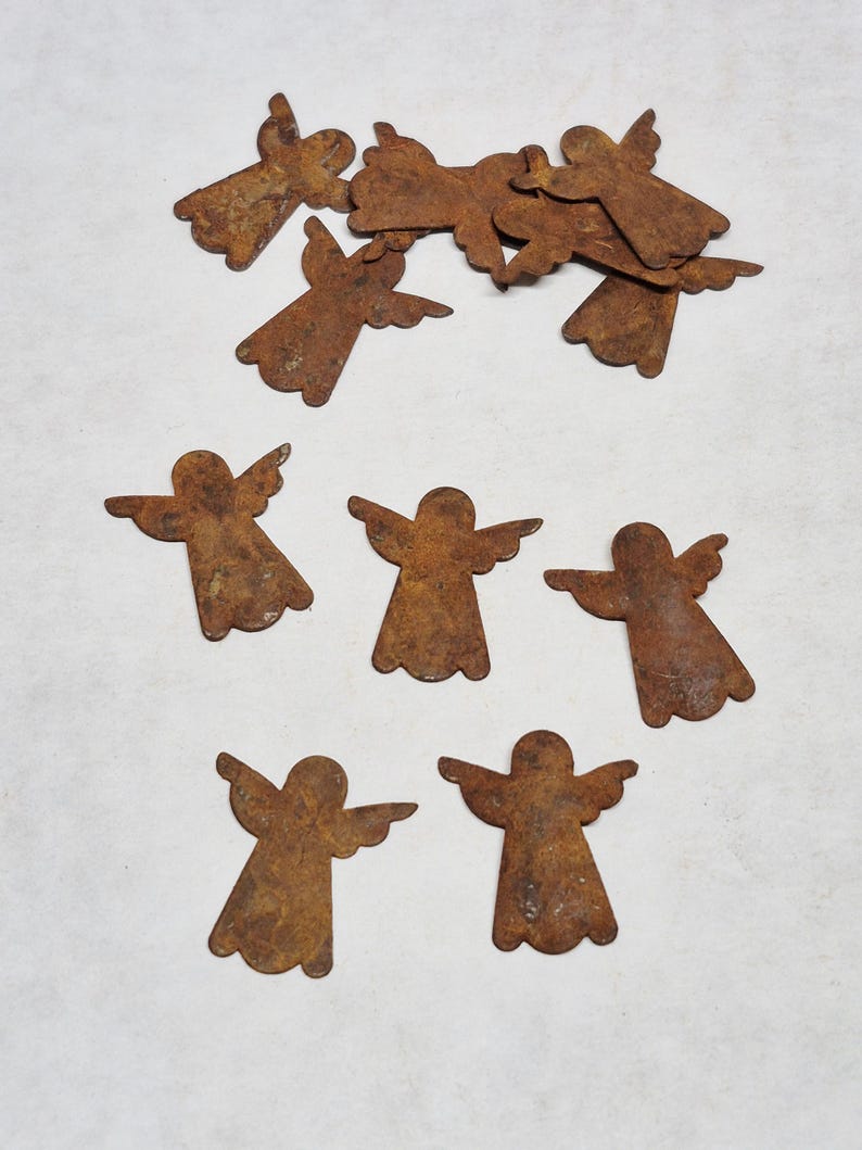 12 Rusty Aged 3/4" Angel Cutouts Craft Supplies Home Holiday Decor - Etsy