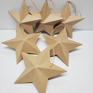 6 Paper Mache Stars - Unfinished - 8" Craft Supplies Holiday Decor ...