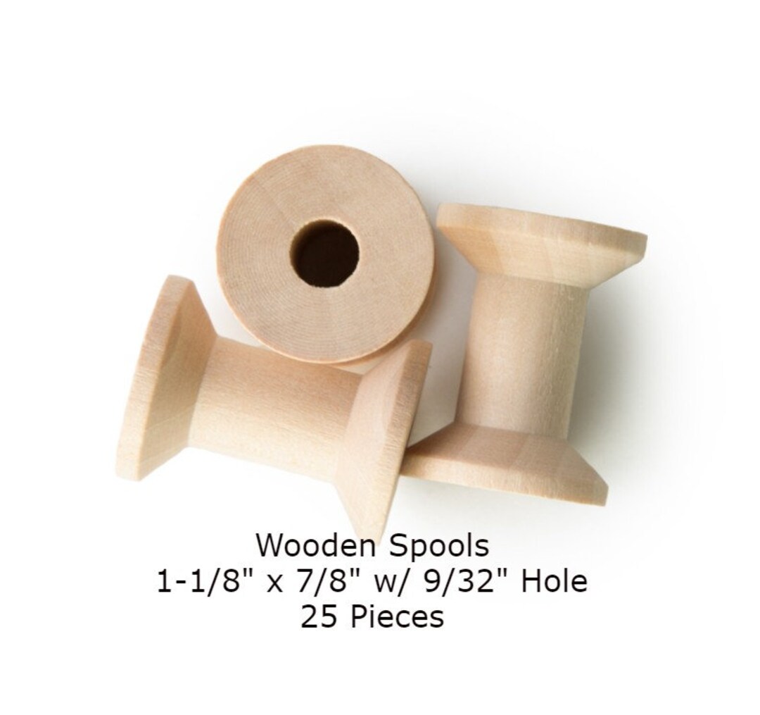 25 Unfinished Wooden Thread Spools / Craft Supplies - Etsy