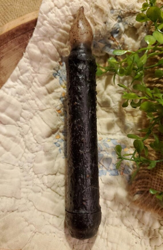 Primitive Style 6 Timer Black Taper / Battery Operated / | Etsy