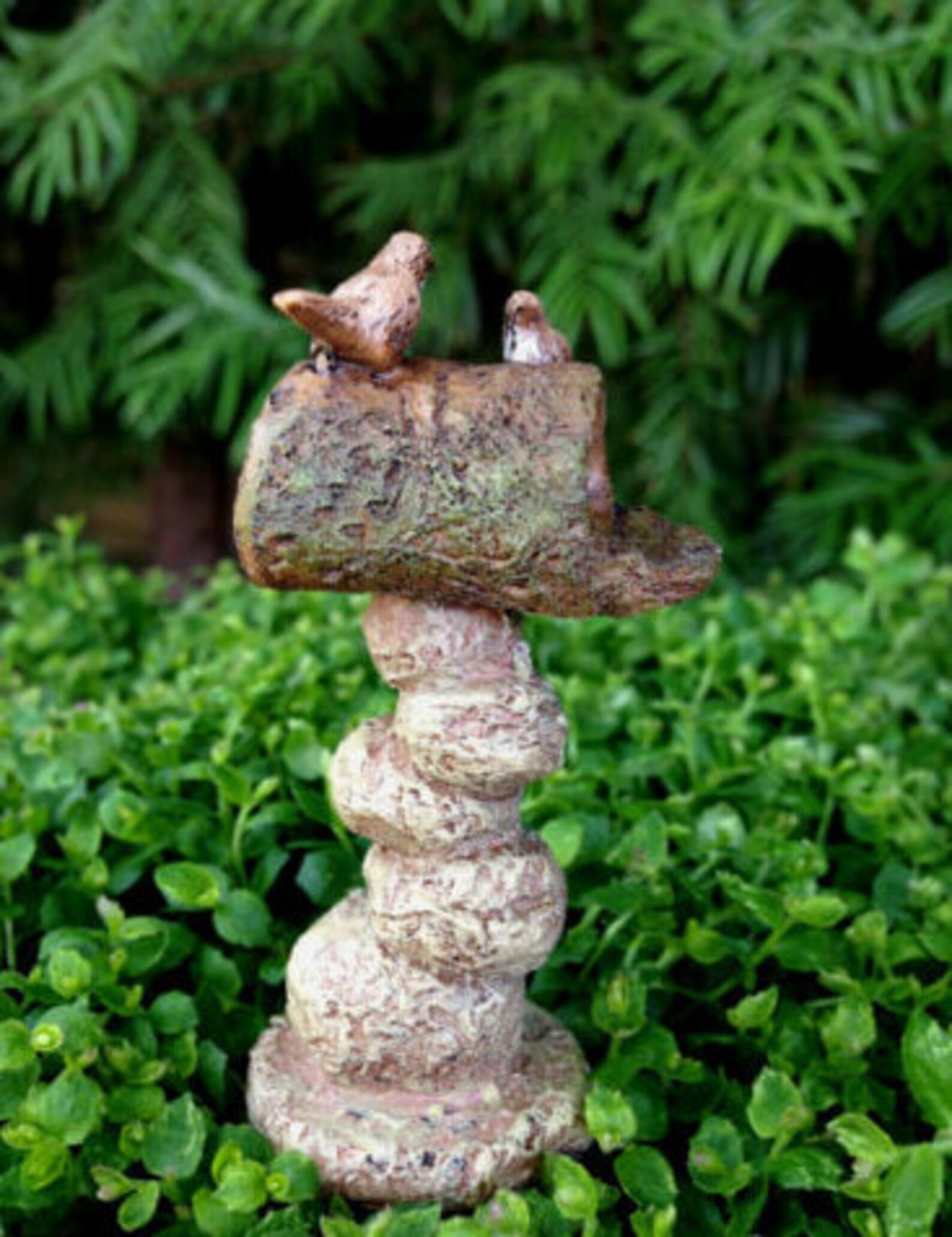 Fairy Garden Stacked Stone Mailbox With Birds / Garden Decor - Etsy