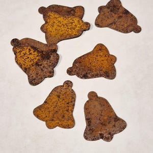 10 Aged Rusty Tin Bell Cutouts 1" Craft Supplies Country Primitive ...