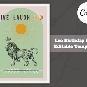 Leo Birthday Card, Leo Birthday, Zodiac Birthday Cards, Leo Zodiac ...