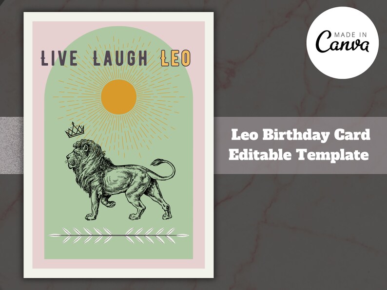 Leo Birthday Card, Leo Birthday, Zodiac Birthday Cards, Leo Zodiac ...