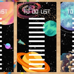 Space Themed to Do List, Packing List, Travel Digital Check List ...