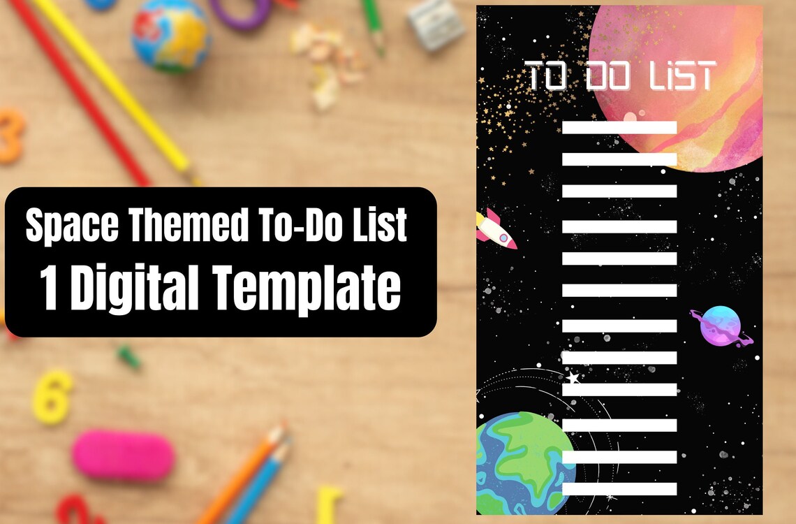 Space Theme Check List, Printable, Travel Packing List, Blank to Do ...