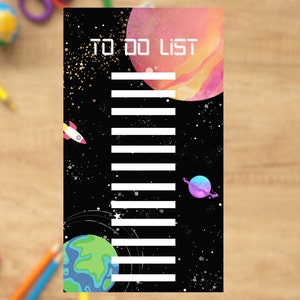 Space Theme Check List, Printable, Travel Packing List, Blank to Do ...