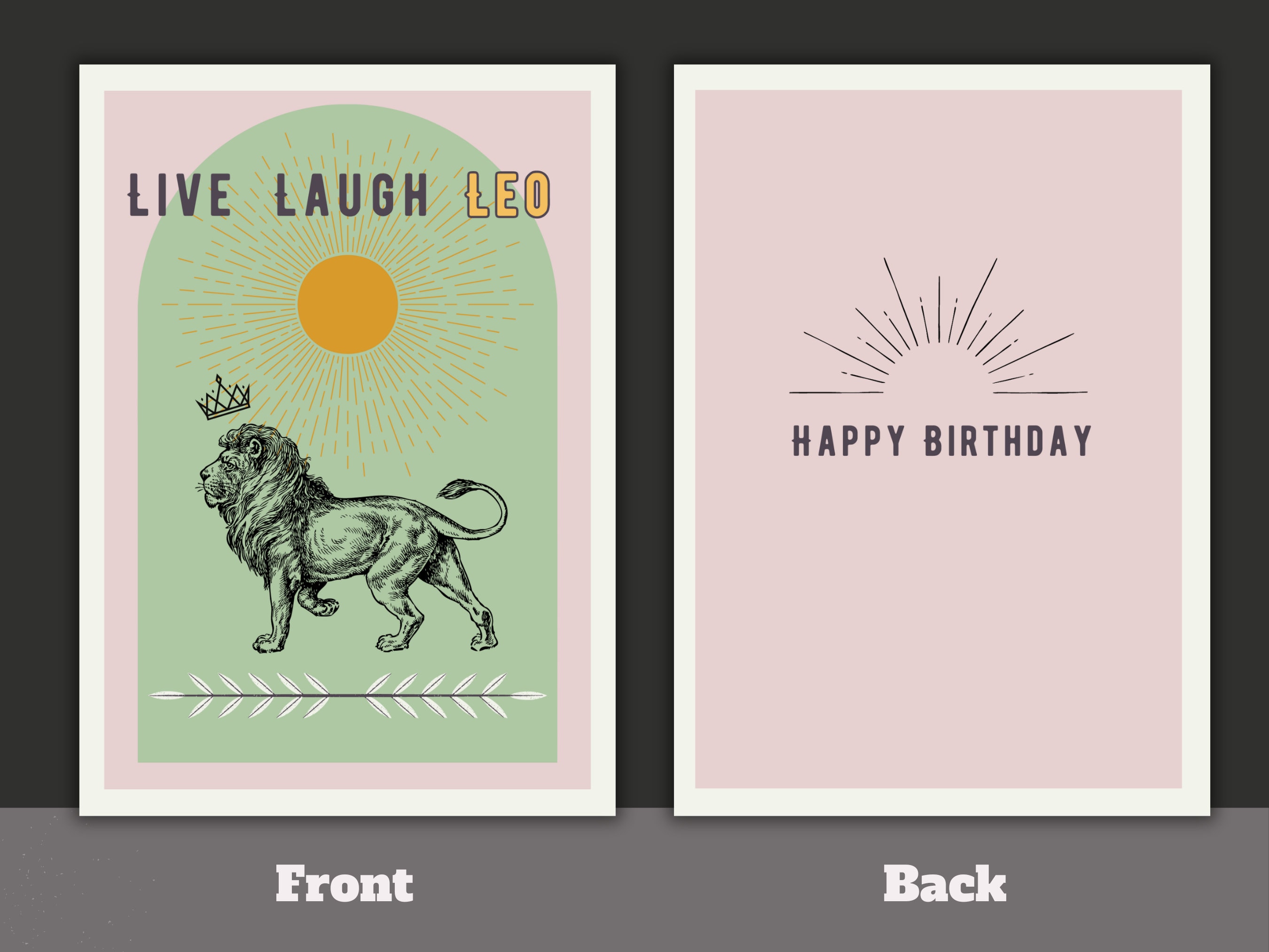 Leo Birthday Card, Leo Birthday, Zodiac Birthday Cards, Leo Zodiac ...