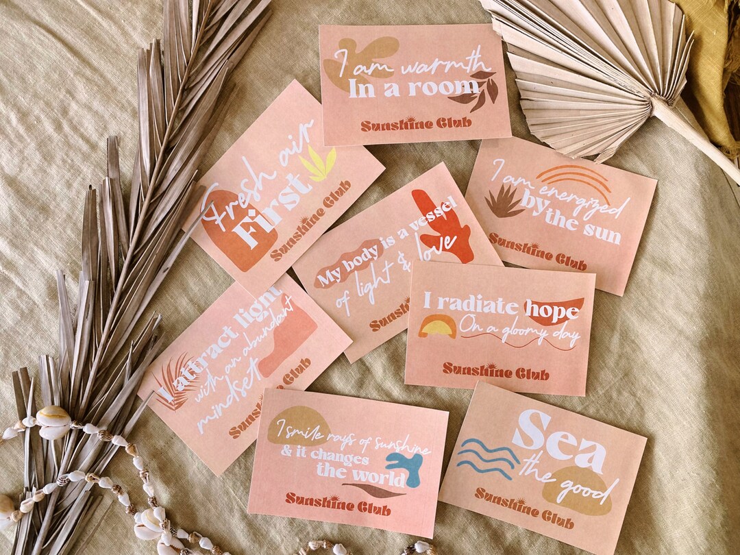 Affirmation Cards Digital Download Sunshine Club - Etsy