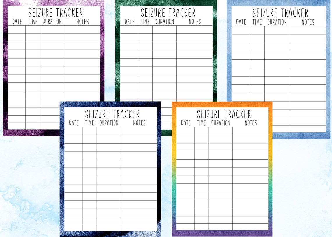Downloadable Rainbow Seizure Tracker DIGITAL FILE Epilepsy - Etsy
