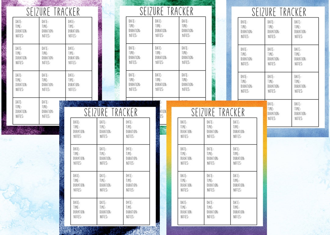 Downloadable Rainbow Seizure Tracker 5 DIGITAL FILE Epilepsy - Etsy