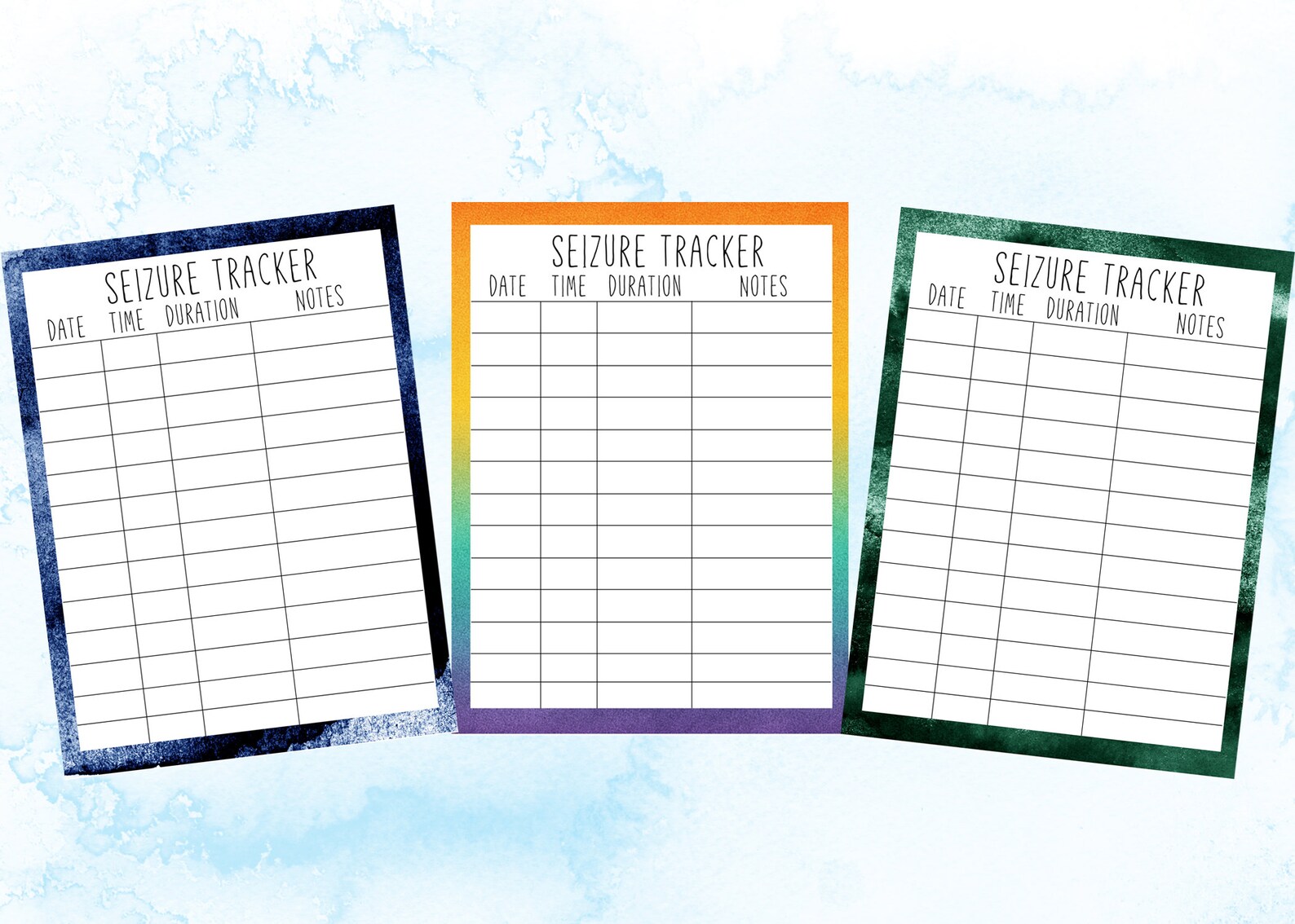 Downloadable Rainbow Seizure Tracker DIGITAL FILE Epilepsy - Etsy