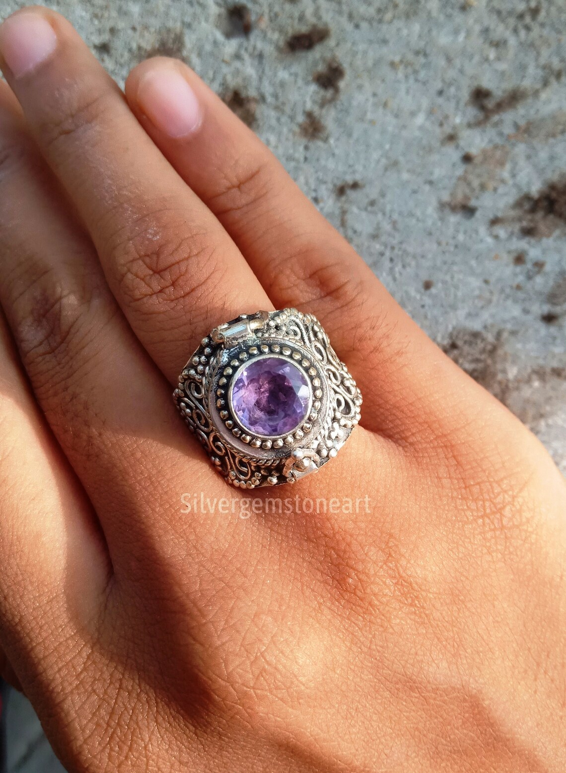 Faceted Amethyst Ring Amethyst Designer Ring Boho Ring | Etsy