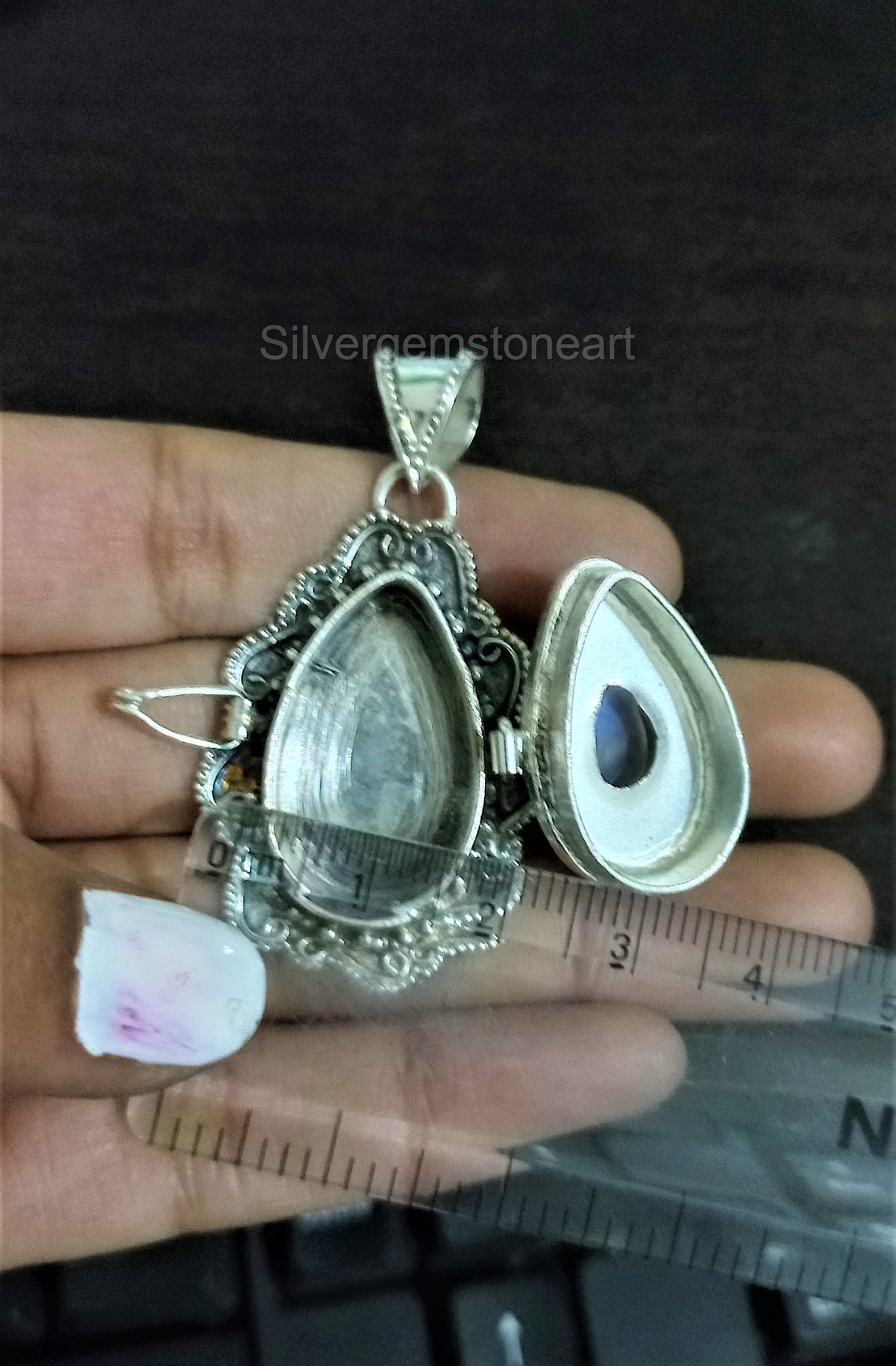 Poison Box Pendant Moonstone Pendant Poison Pendant Large - Etsy