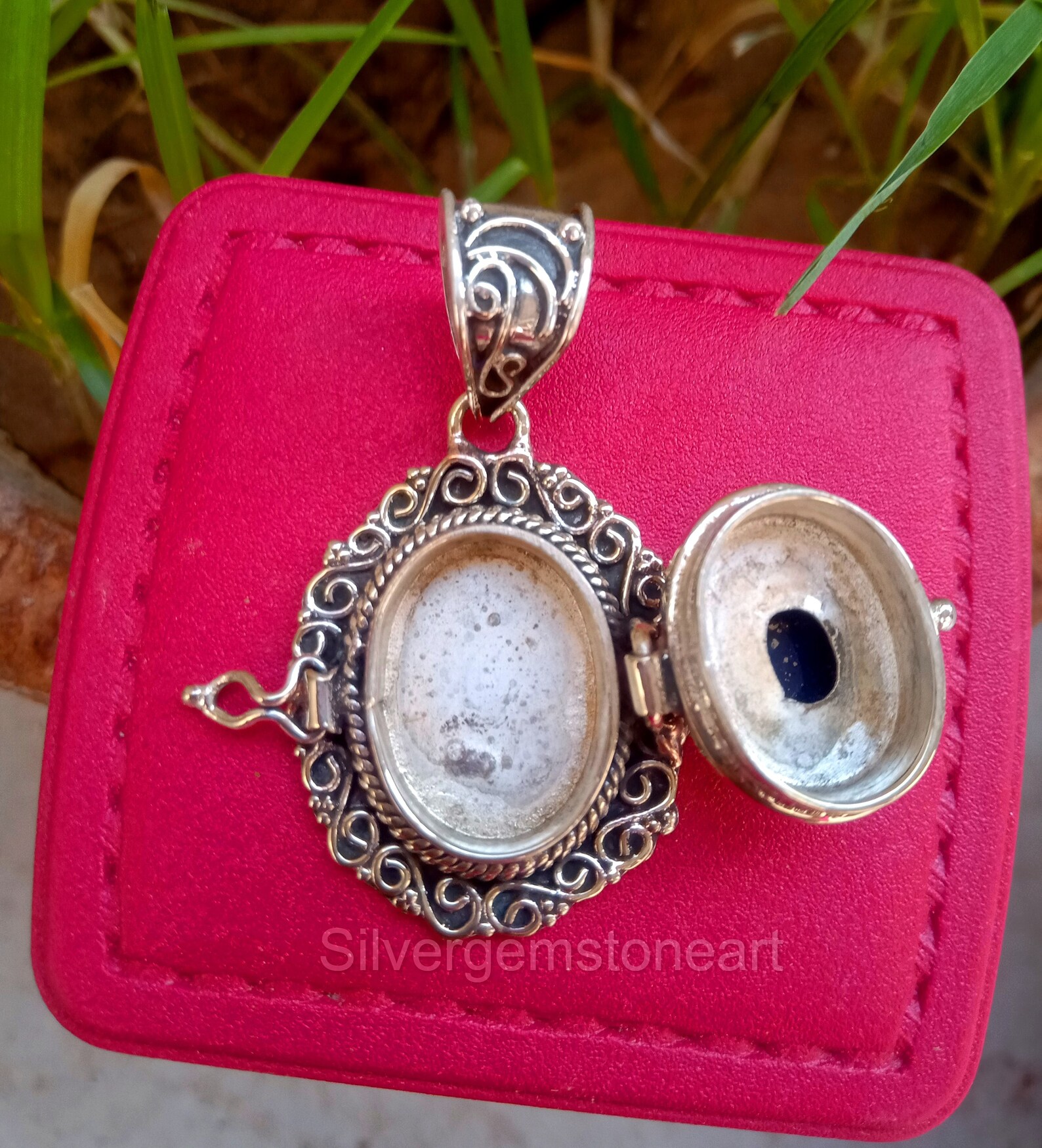 Poison Box Pendant Lapis Lazuli Pendant 925 Silver Plated | Etsy