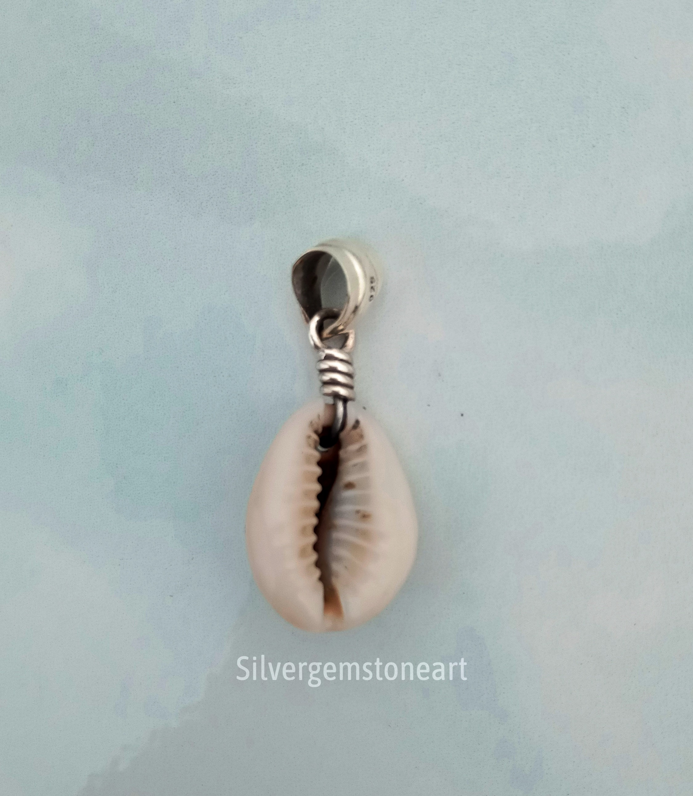 Natural Cowrie Shell Pendant 925 Silver Plated Cowrie - Etsy