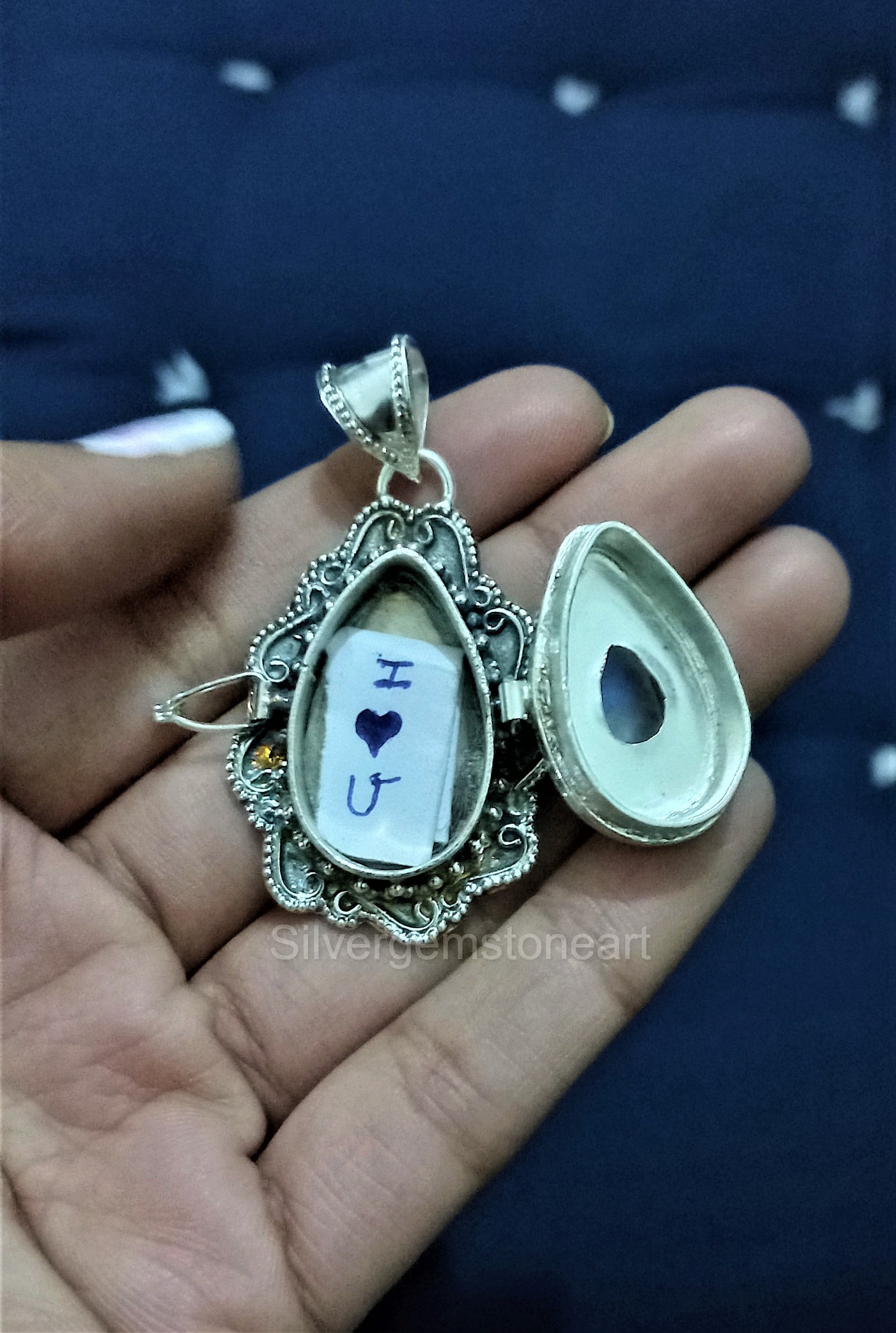 Poison Box Pendant Moonstone Pendant Poison Pendant Large - Etsy