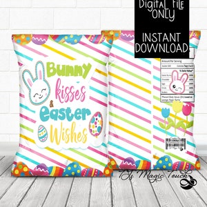 Easter Chip Bag: Bunny Kisses Design (PDF, JPEG Digital Download) - Etsy