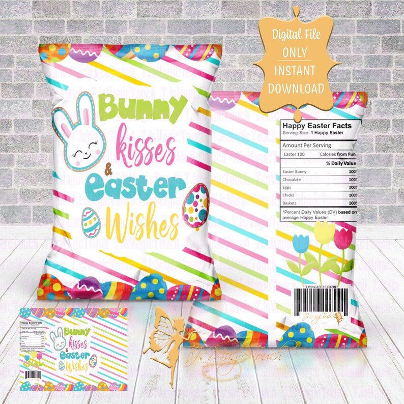 Happy Easter Chip Bag Instant Download Easter Chip Bag Favor | Etsy