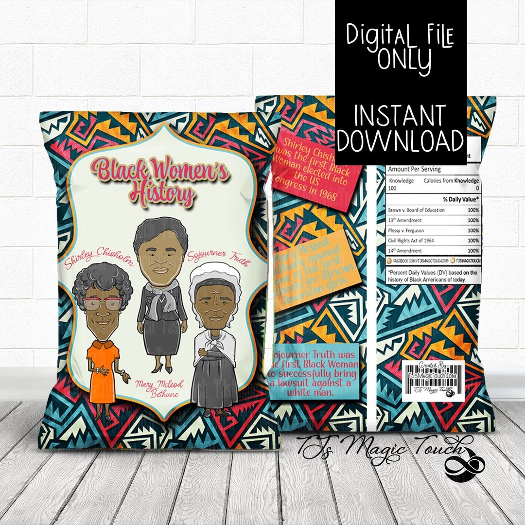 Black History, Custom Chip Bag, History Teacher Gifts, Classroom Favor ...