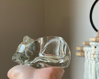 Indiana Glass Candle Holder Cat - Etsy