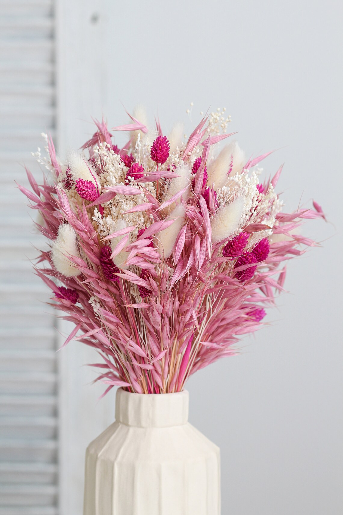 Pink Oat Wedding Bouquet, Real Dry Flowers, Gift for Her, Long Lasting ...