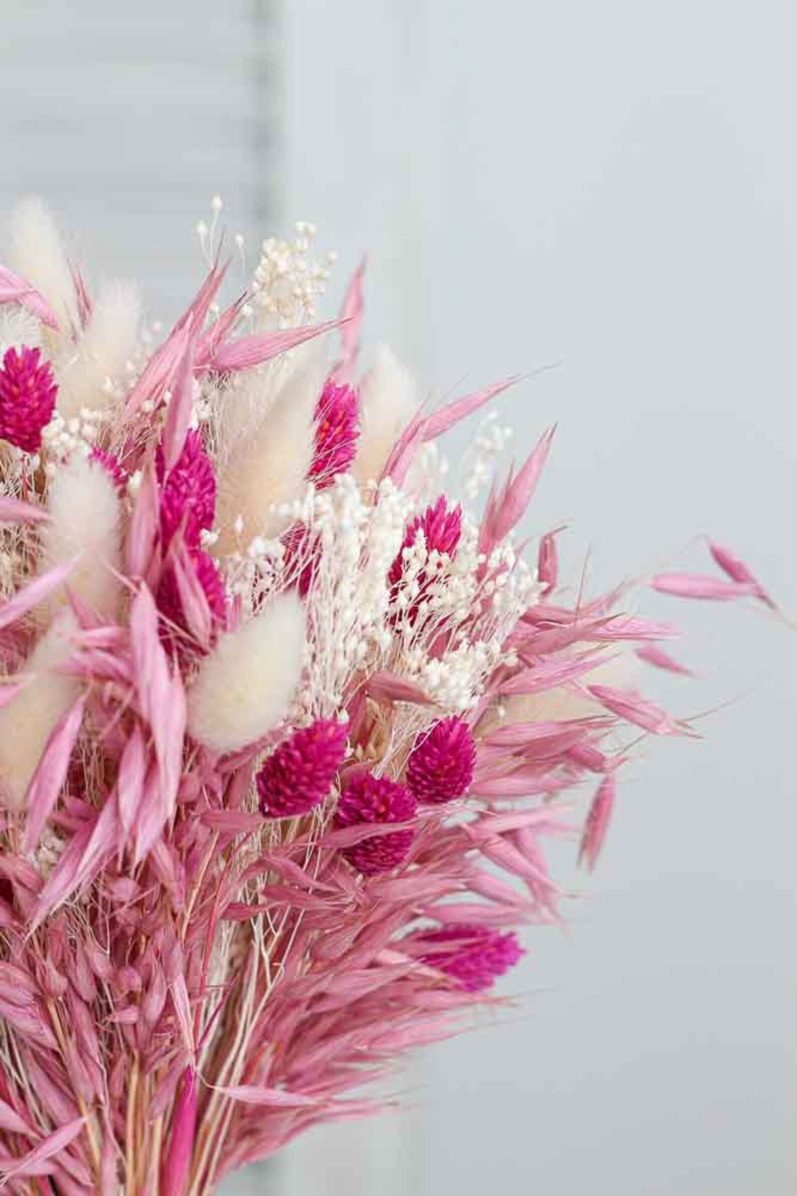 Pink Oat Wedding Bouquet, Real Dry Flowers, Gift for Her, Long Lasting ...